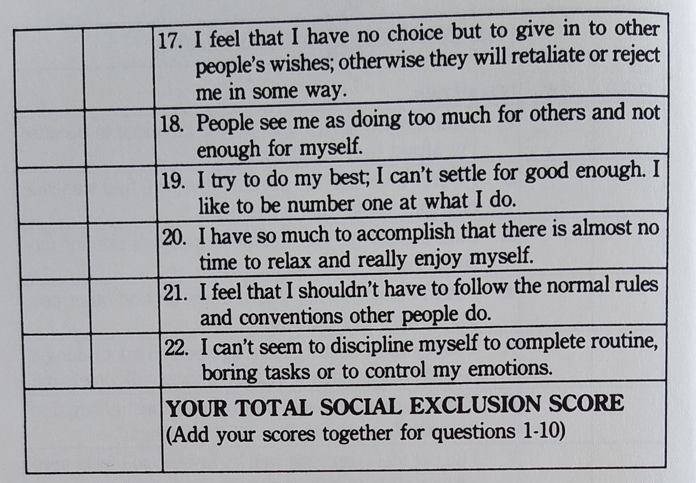 Life traps questionnaire - Yoga with Nataraj